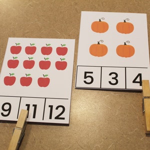Fall Count Clip Cards, Montessori Math Printable, Homeschooling ...