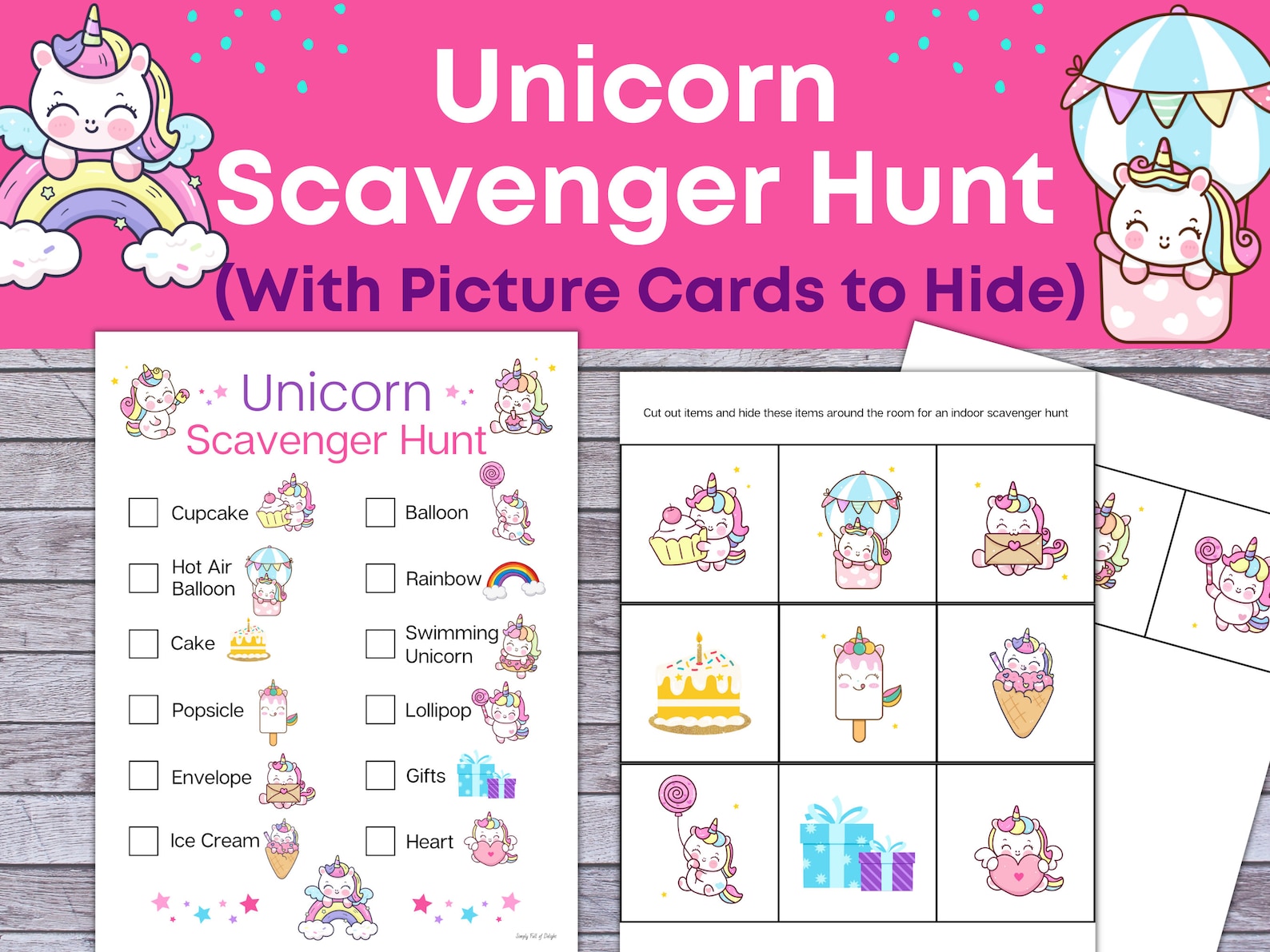 Unicorn Scavenger Hunt, Unicorn Treasure Hunt, Printable for Kids ...