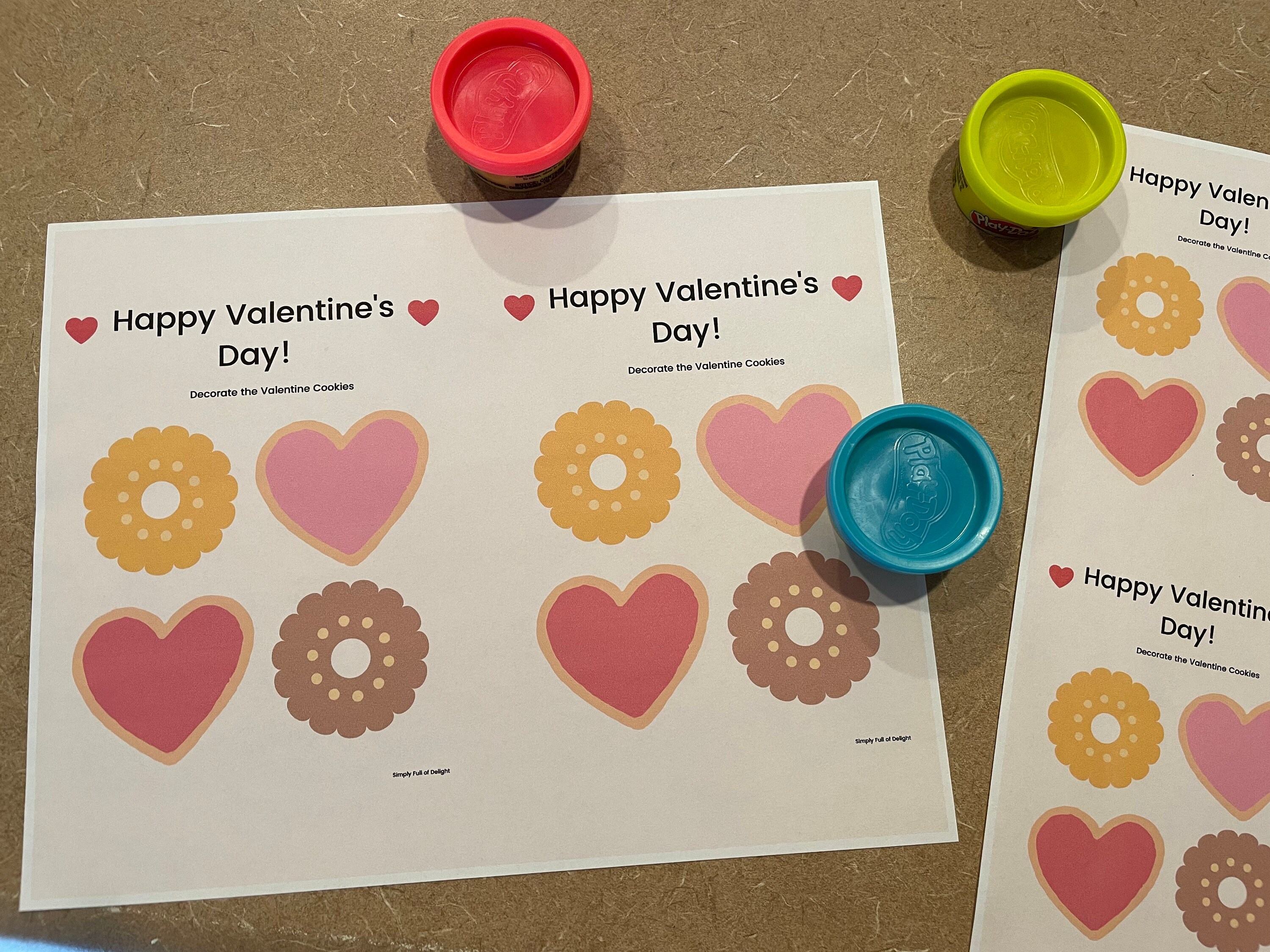 Printable Mini Valentine Play Dough Mats, Printable Valentines for Kids ...