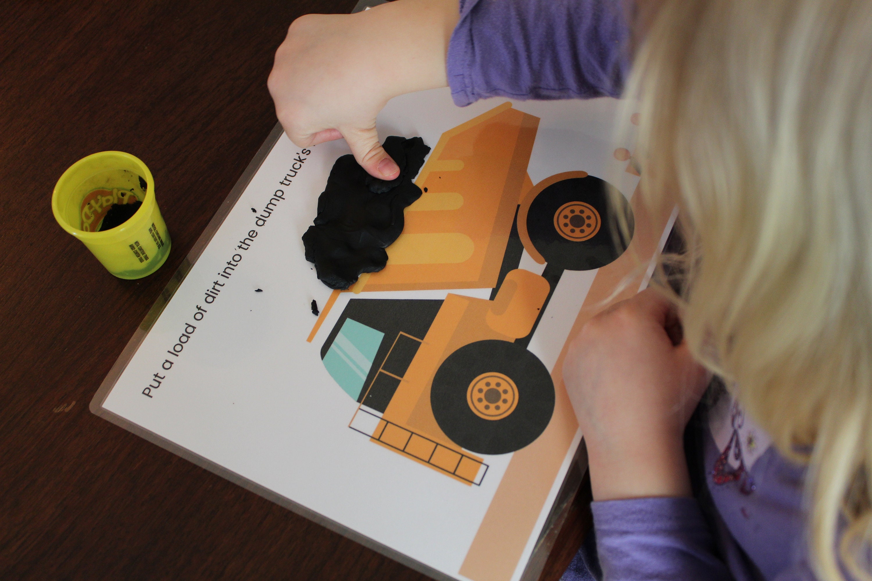 5 Printable Play Doh Mats, Construction Play Dough Mats, Dump Truck ...
