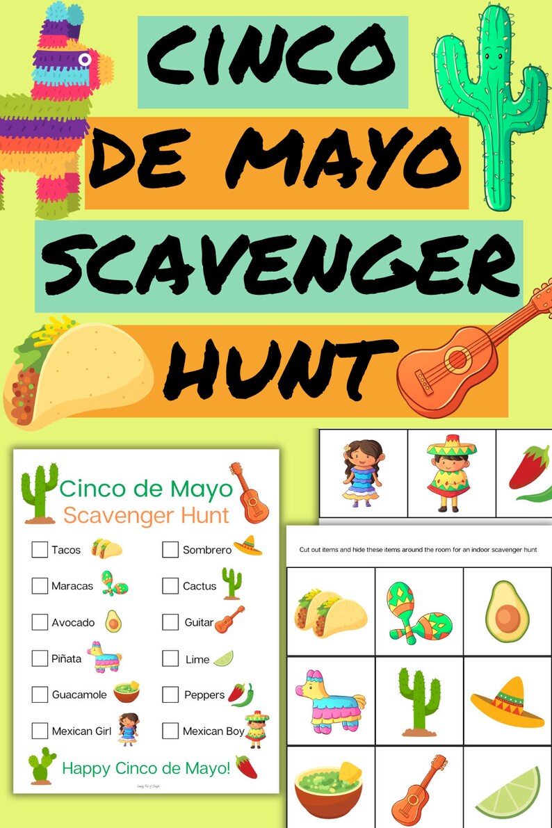 Cinco De Mayo Scavenger Hunt, Cinco De Mayo Treasure Hunt, Printable ...