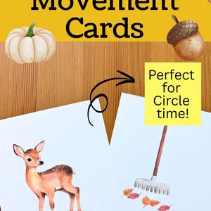 Fall Movement Cards for Kids, Preschool Gross Motor Activity Flashcards ...