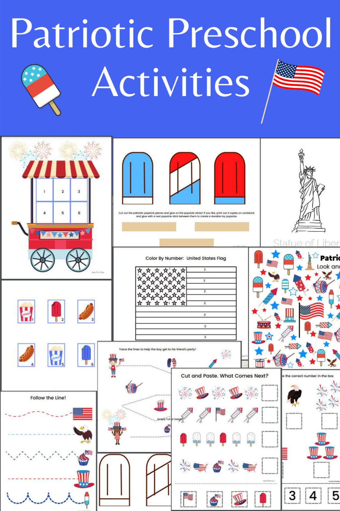 Patriotic Preschool Activities, Patriotic Preschool Worksheets, 4th of ...