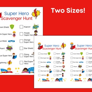 Super Hero Scavenger Hunt, Superhero Treasure Hunt, Printable for Kids ...