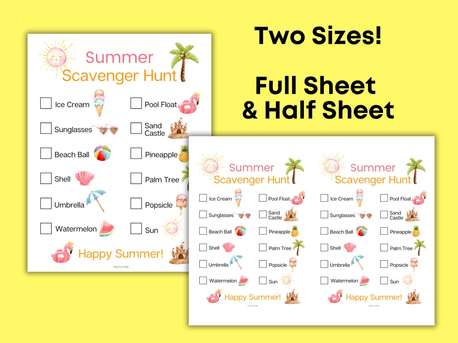 Summer Scavenger Hunt, Summer Treasure Hunt, Printable for Kids ...