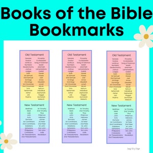 Books of the Bible Bookmark Printable, Christian Printable, Bible ...