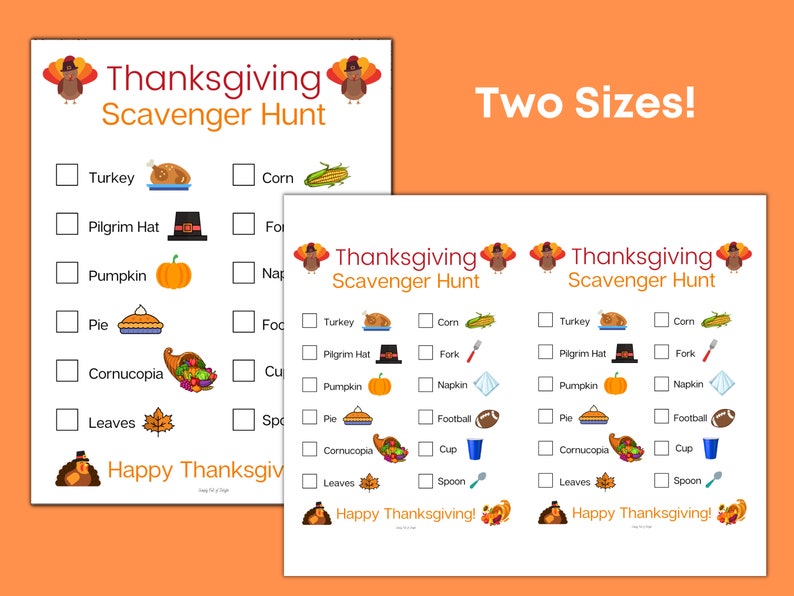 Thanksgiving Scavenger Hunt With Cards to Hide, Fall Scavenger Hunt ...