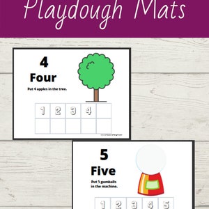 Number Play Dough Mats, Printable Play Doh Mats, 1-5 Number Play Dough ...