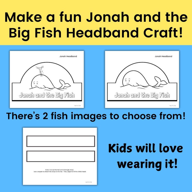 Jonah and the Big Fish Bible Story, Jonah Activities and Games, Jonah ...
