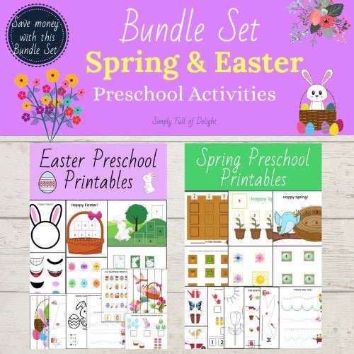 BUNDLE Set Spring and Easter Preschool Activities, Spring Preschool ...