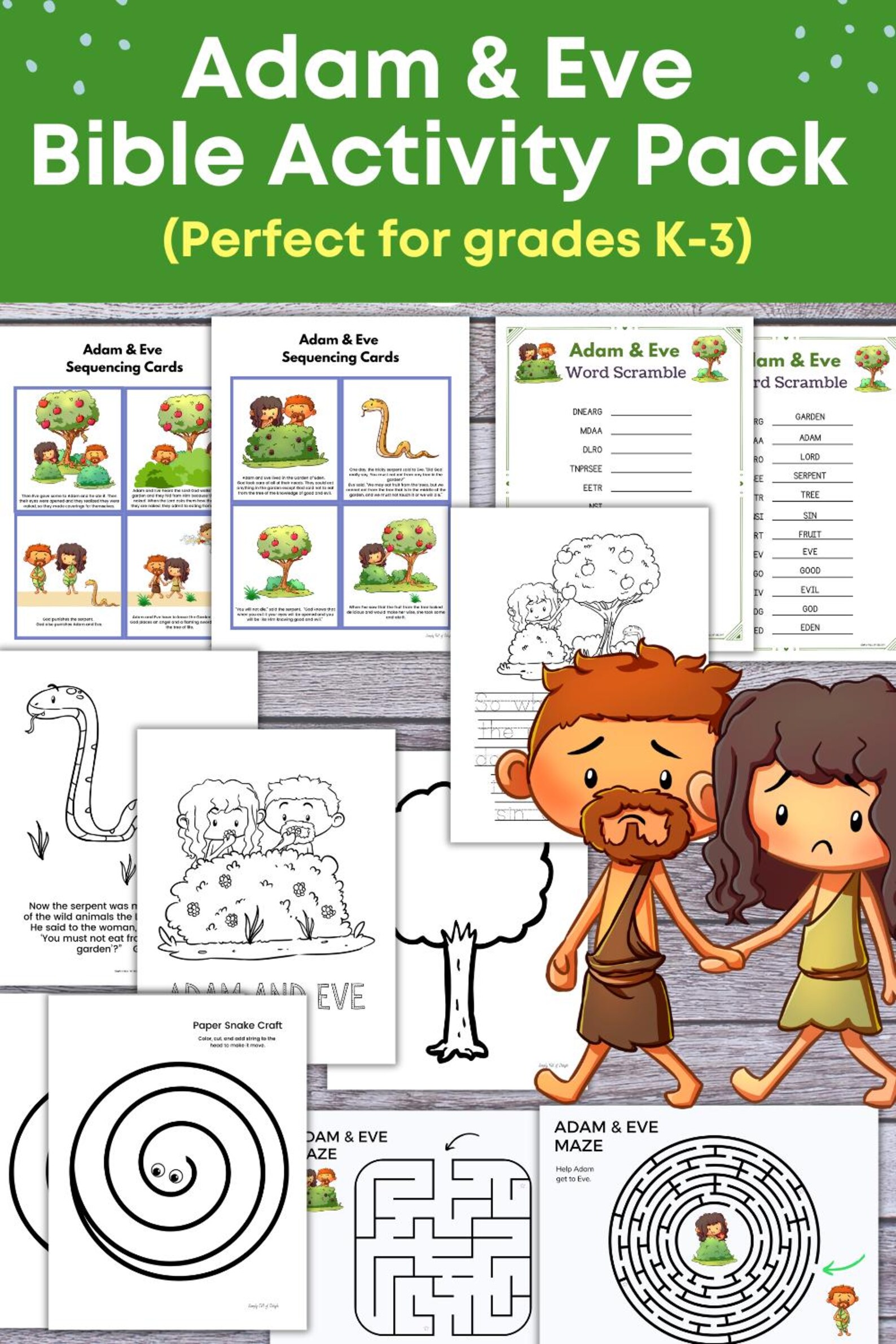 Adam & Eve Bible Story, Adam and Eve Activities, Adam and Eve Craft ...