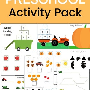 BUNDLE SET Fall Printable Set for Preschool, Fall Preschool Activities ...