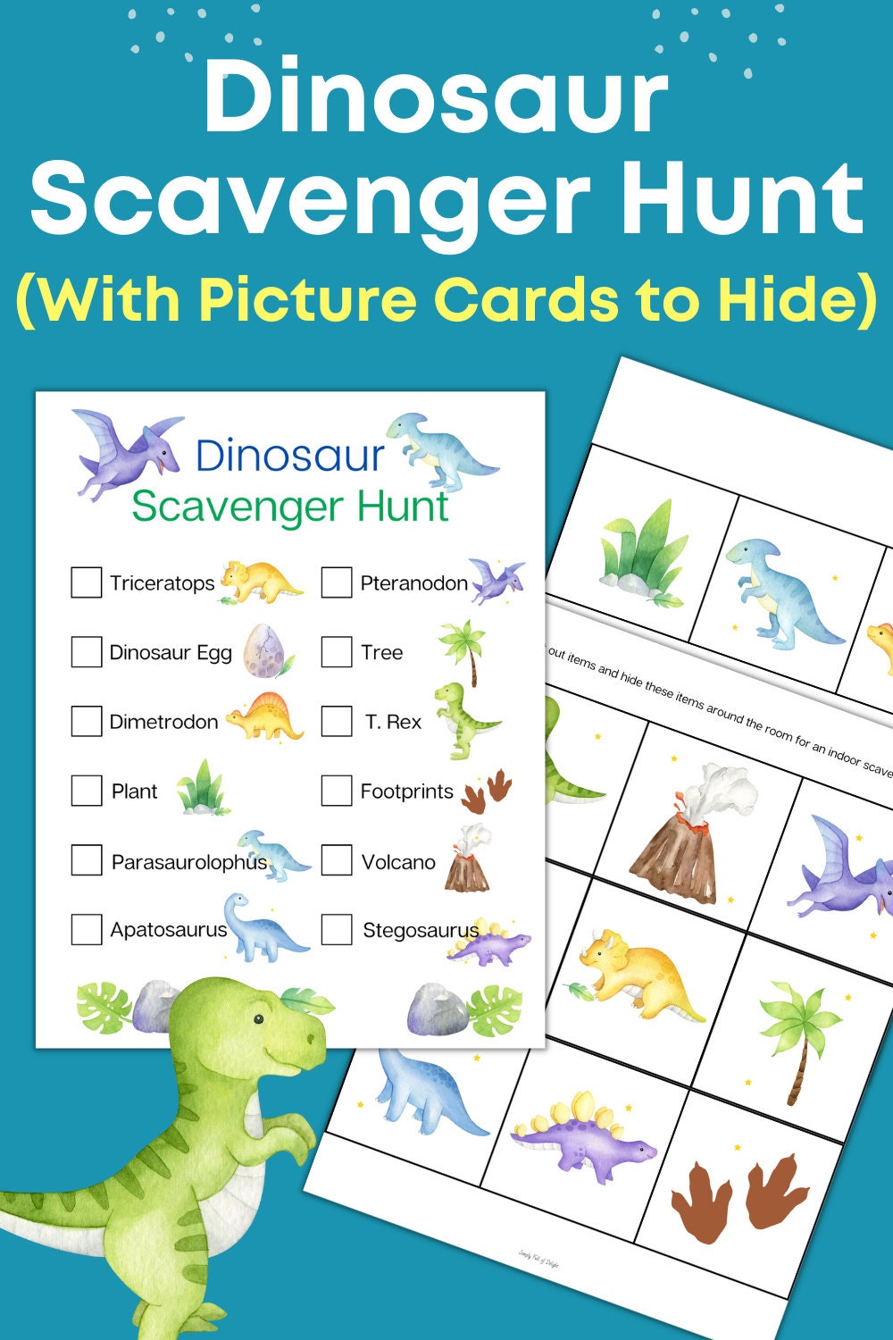 Dinosaur Scavenger Hunt, Dinosaur Treasure Hunt, Printable for Kids ...