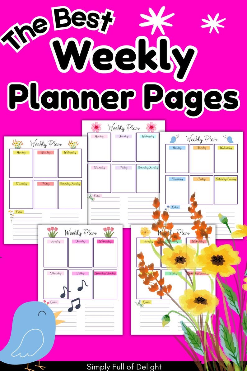Weekly Planner Printable, Weekly Schedule Template, Weekly Planner to ...
