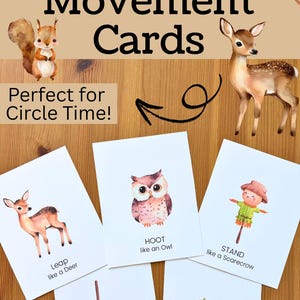 Fall Movement Cards for Kids, Preschool Gross Motor Activity Flashcards ...