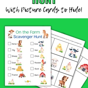 Farm Scavenger Hunt, Farm Animal Treasure Hunt, Printable for Kids ...