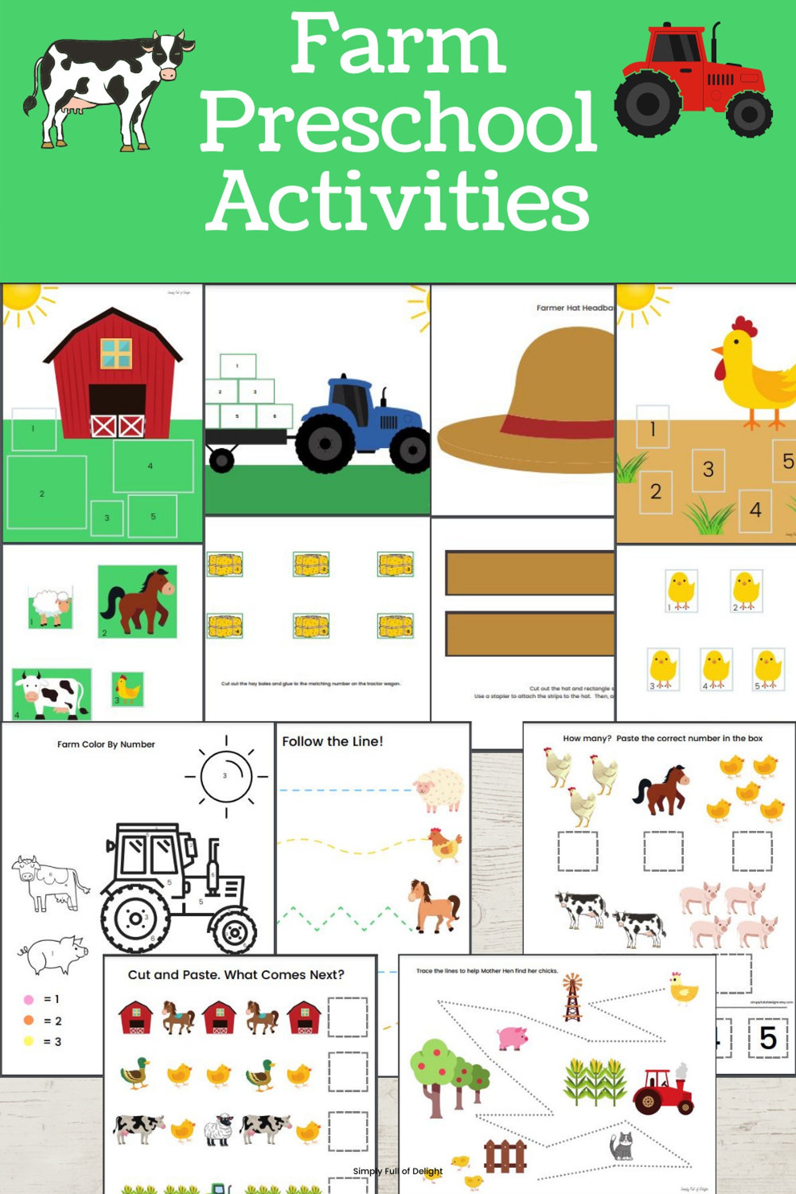 Farm Preschool Activities, Farm Printables, Farm Worksheets, Preschool ...