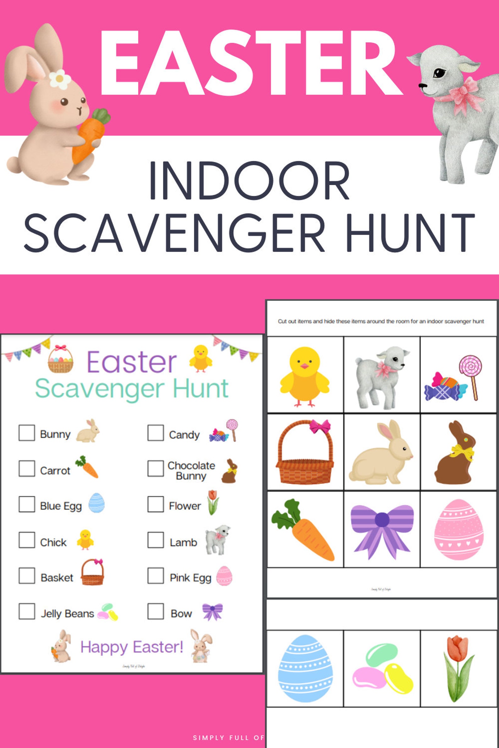Easter Scavenger Hunt With Cards to Hide, Indoor Easter Scavenger Hunt ...