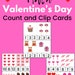 Valentine's Day Count Clip Cards, Montessori Math Printable ...