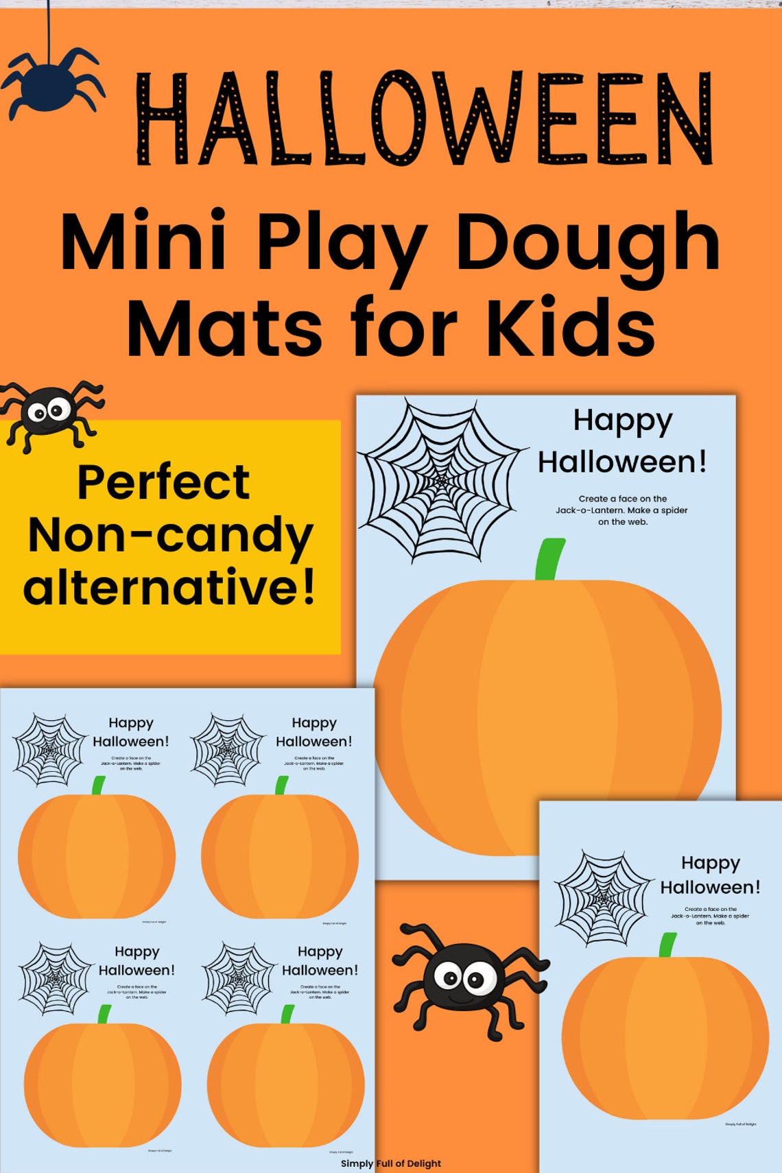 Printable Mini Halloween Playdough Mats, Halloween Printable for Kids ...