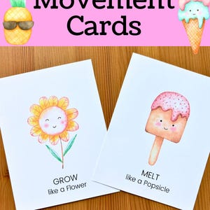 Summer Movement Cards for Kids, Preschool Gross Motor Activity ...