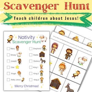 Nativity Scavenger Hunt, Christmas Scavenger Hunt With Cards to Hide ...