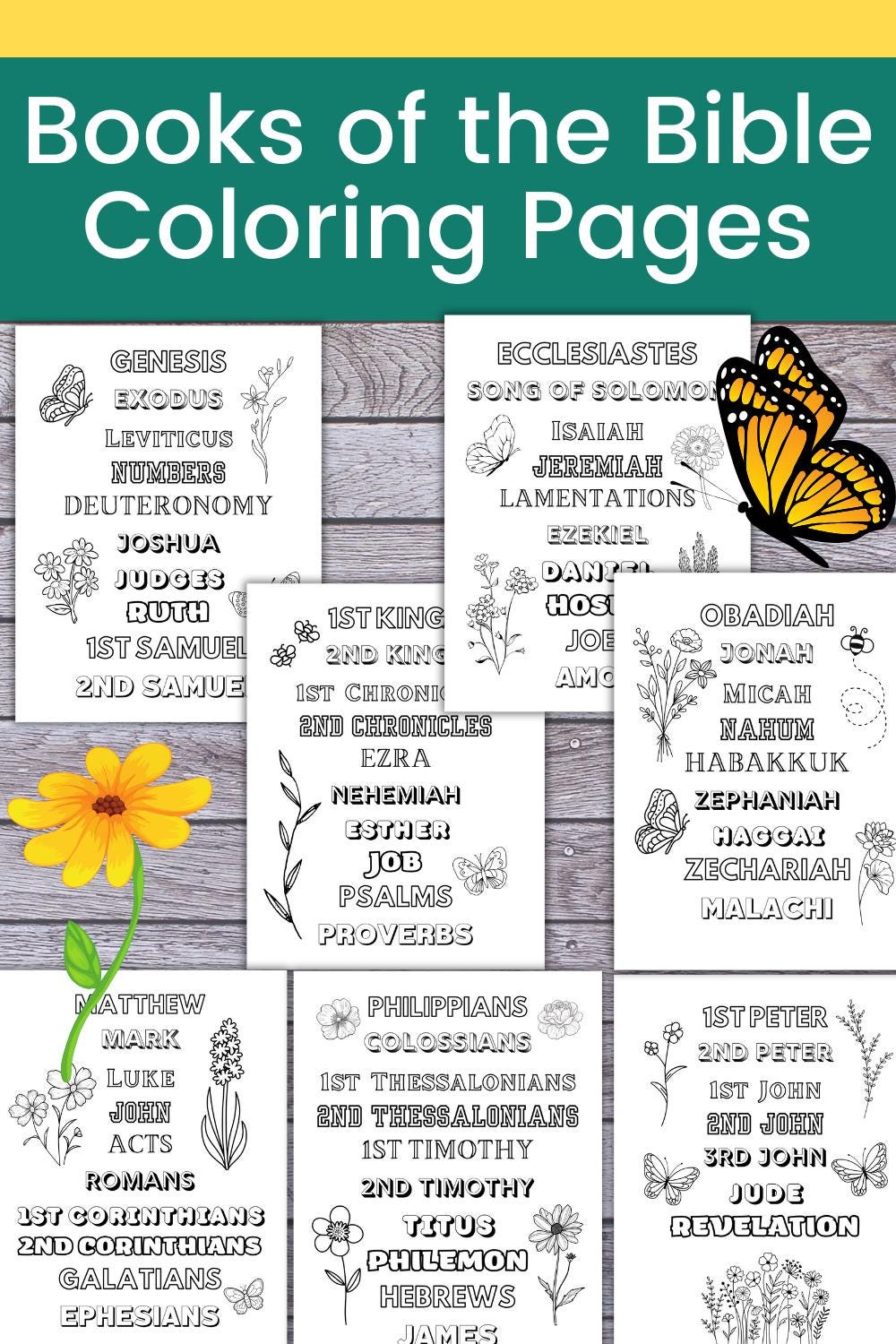 Books of the Bible Coloring Pages Printable, Christian Printable, Bible ...