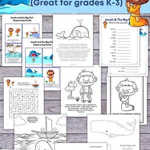 Jonah and the Big Fish Bible Story, Jonah Activities and Games, Jonah ...