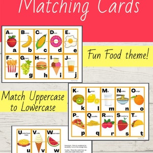 ABC Matching Game, Uppercase Lowercase, Alphabet Flash Cards, Preschool ...