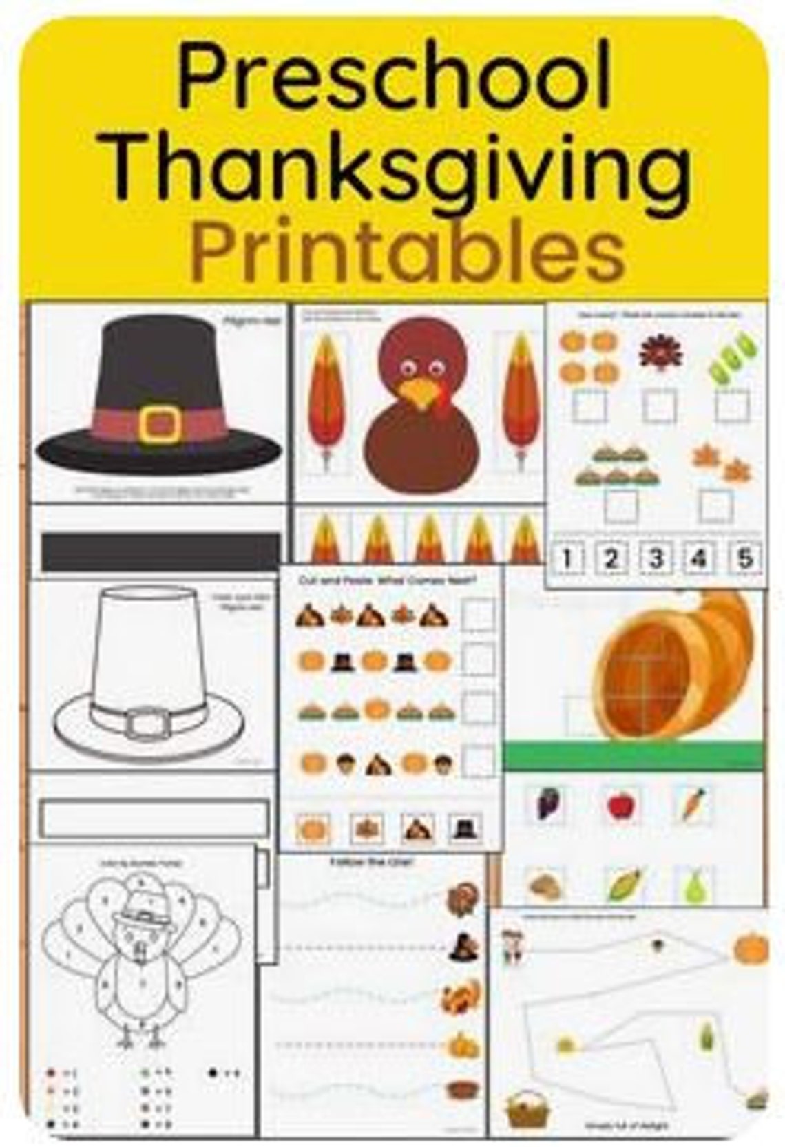 BUNDLE SET Fall Printable Set for Preschool, Fall Preschool Activities ...