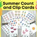 Summer Count Clip Cards, Montessori Math Printable, Homeschooling ...
