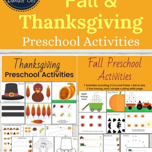 BUNDLE SET Fall Printable Set for Preschool, Fall Preschool Activities ...