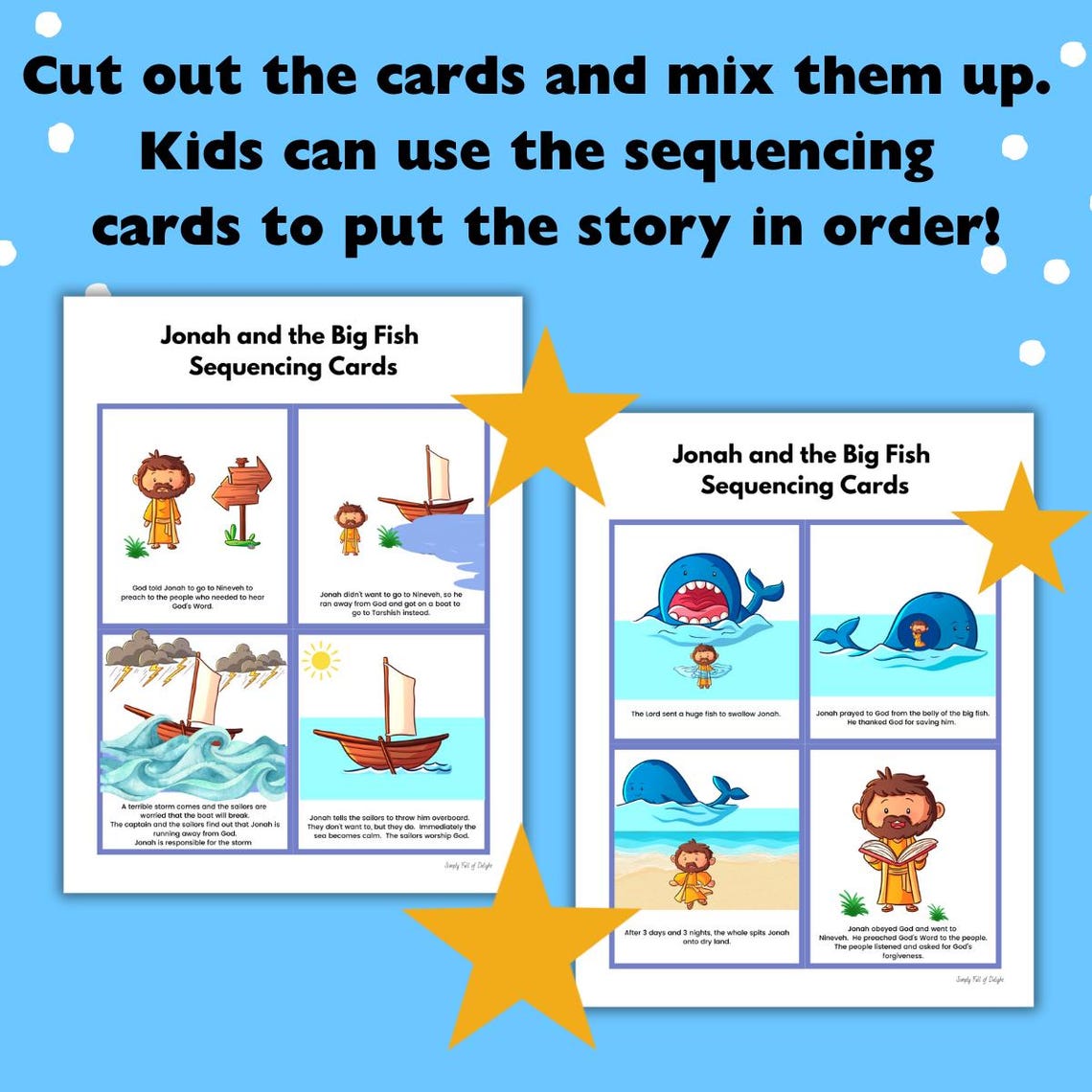 Jonah and the Big Fish Bible Story, Jonah Activities and Games, Jonah ...