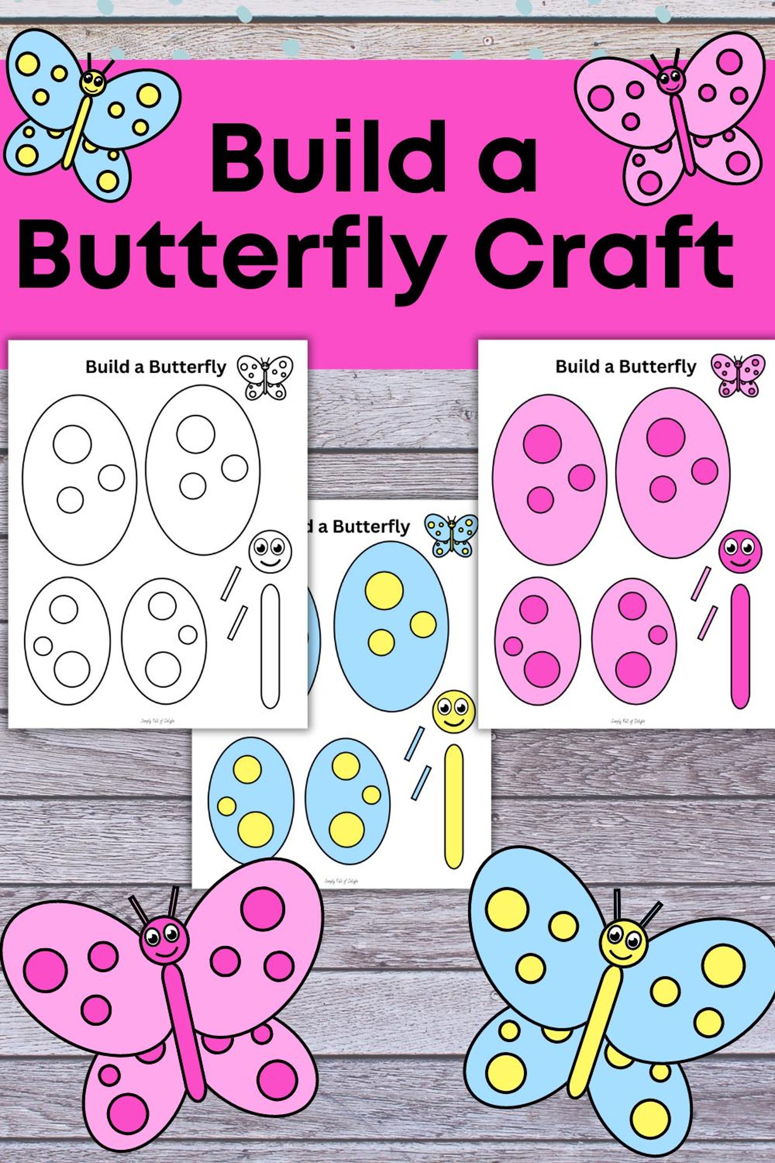 Build a Butterfly Craft Printable, Paper Butterfly Craft Printable ...