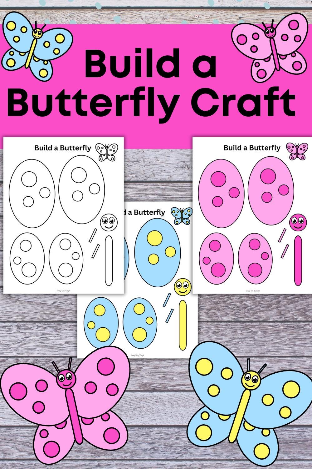 Build a Butterfly Craft Printable, Paper Butterfly Craft Printable ...