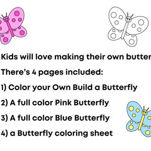 Build a Butterfly Craft Printable, Paper Butterfly Craft Printable ...