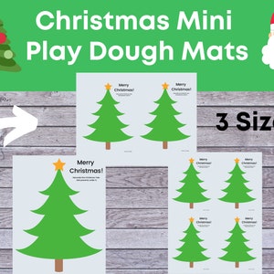 Printable Mini Christmas Playdough Mats, Christmas Printable for Kids ...
