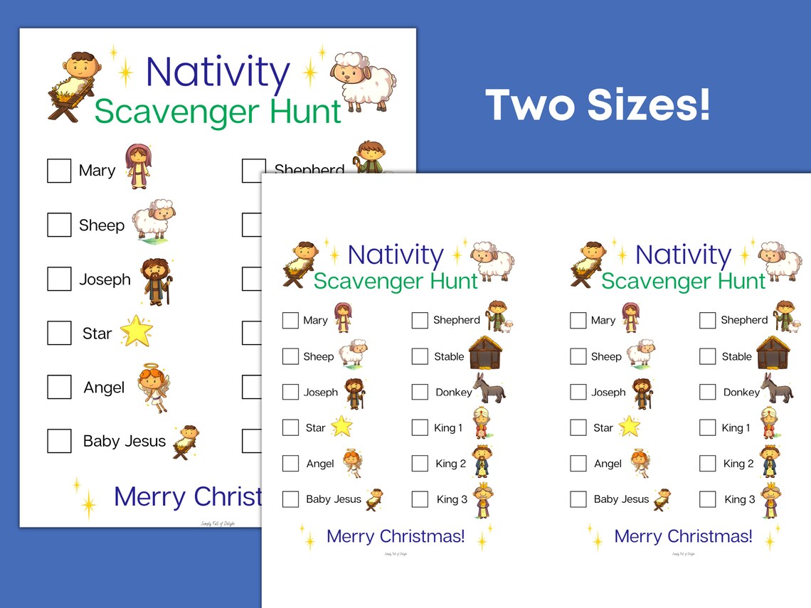 Nativity Scavenger Hunt, Christmas Scavenger Hunt With Cards to Hide ...