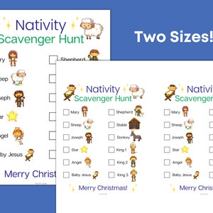 Nativity Scavenger Hunt, Christmas Scavenger Hunt With Cards to Hide ...
