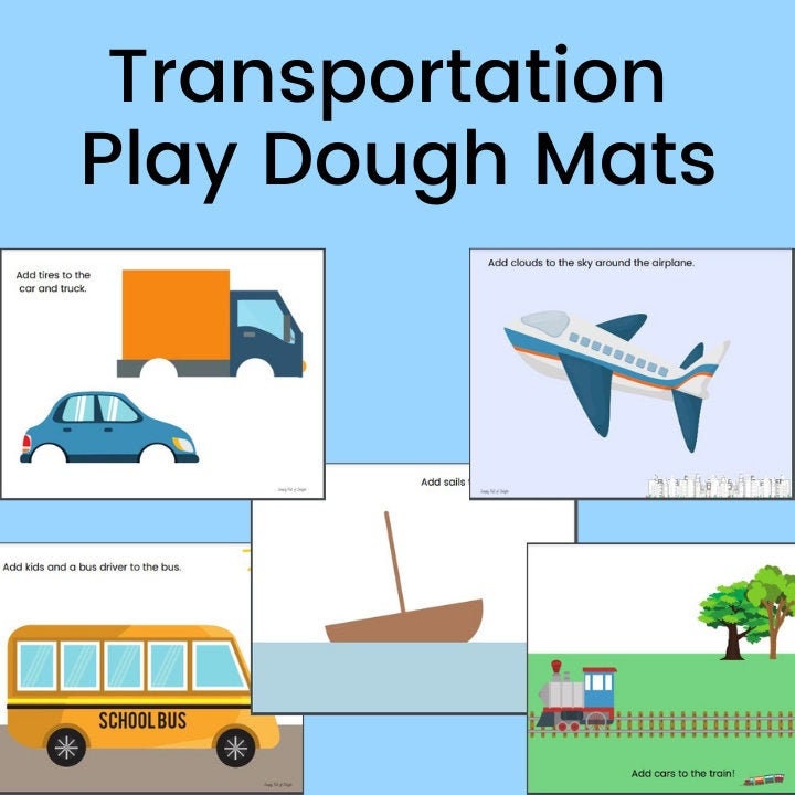 5 Incredible Printable Play Dough Mats, Preschool Transportation Theme ...