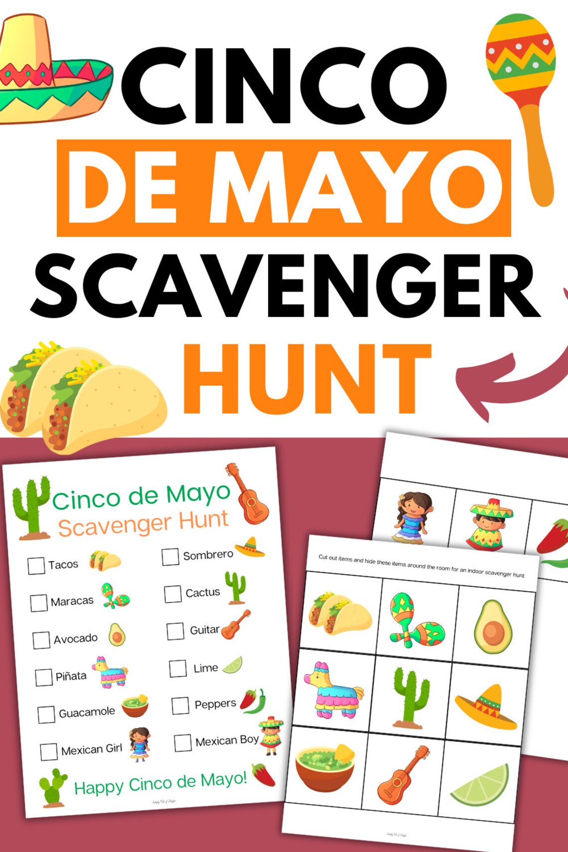 Cinco De Mayo Scavenger Hunt, Cinco De Mayo Treasure Hunt, Printable ...