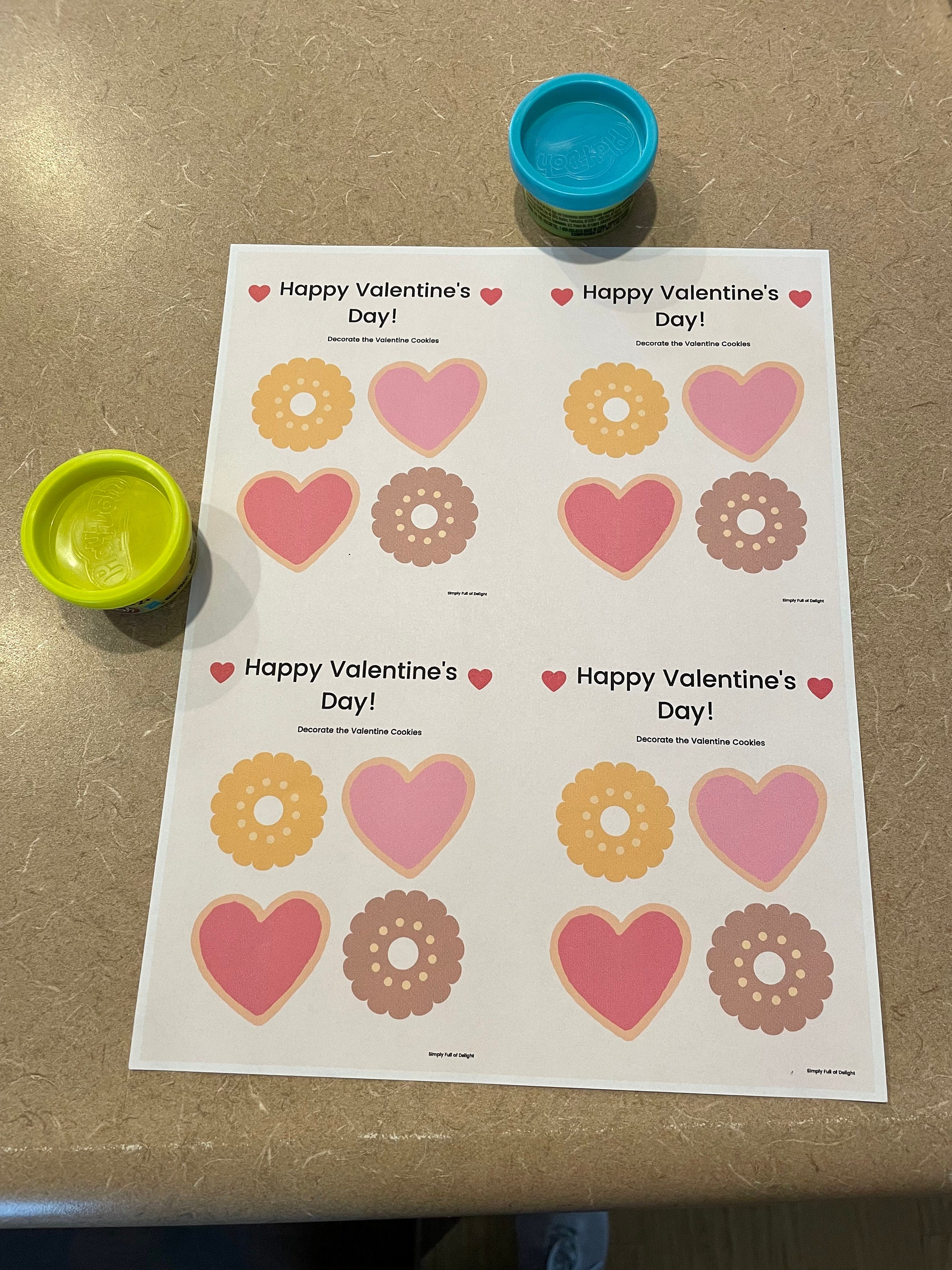 Printable Mini Valentine Play Dough Mats, Printable Valentines for Kids ...