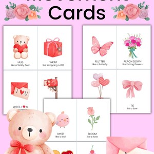 Valentine's Day Movement Cards for Kids, Preschool Gross Motor Activity ...