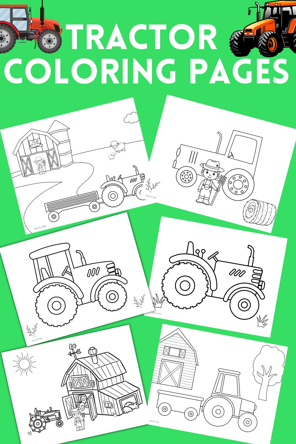 Tractor Coloring Pages for Kids, Tractor Coloring Sheets, Farm Coloring ...