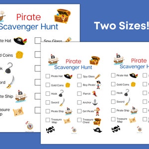 Pirate Scavenger Hunt, Pirate Treasure Hunt, Printable for Kids ...
