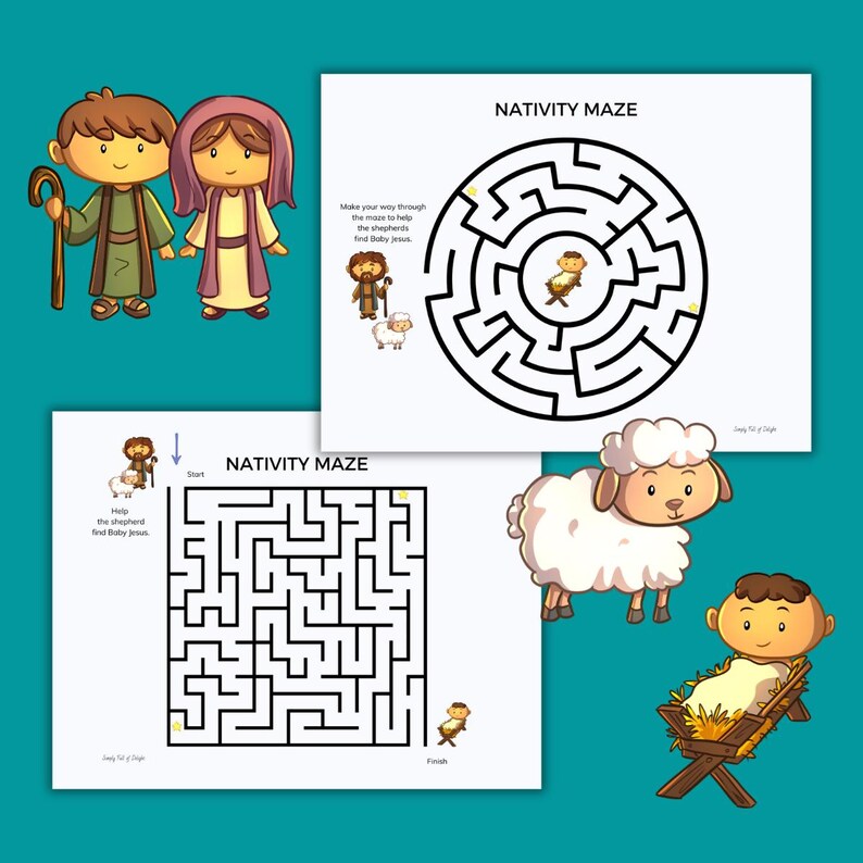 Nativity Bible Story, Birth of Jesus Activities and Games, Nativity ...