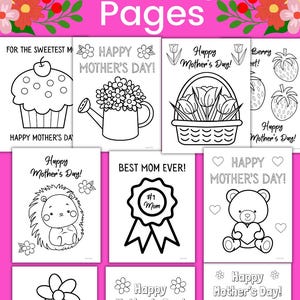 Cute Mother's Day Coloring Pages for Kids, Mother's Day Coloring Sheets ...