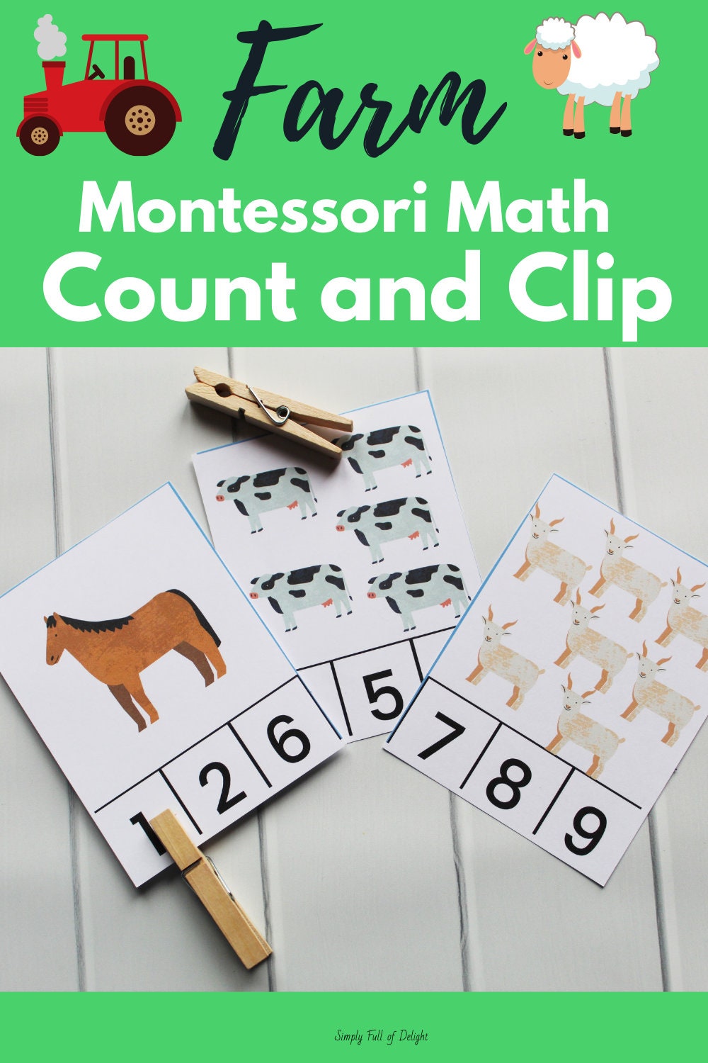 Farm Count Clip Cards, Montessori Math Printable, Homeschooling ...