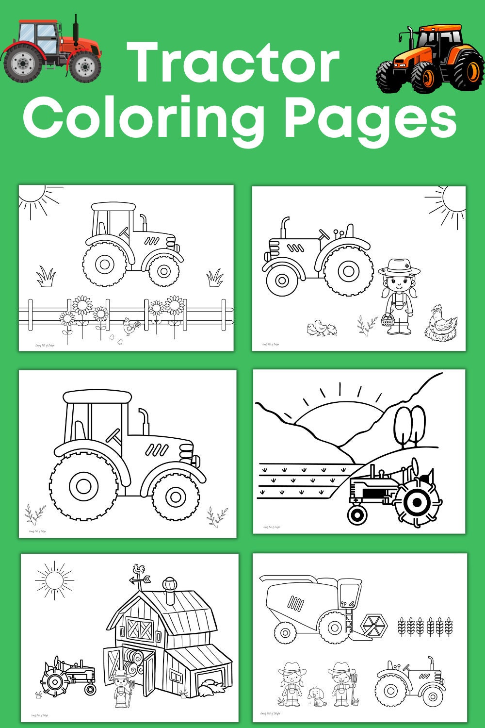 Tractor Coloring Pages for Kids, Tractor Coloring Sheets, Farm Coloring ...