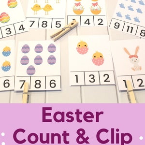 Easter Count Clip Cards, Montessori Math Printable, Homeschooling ...
